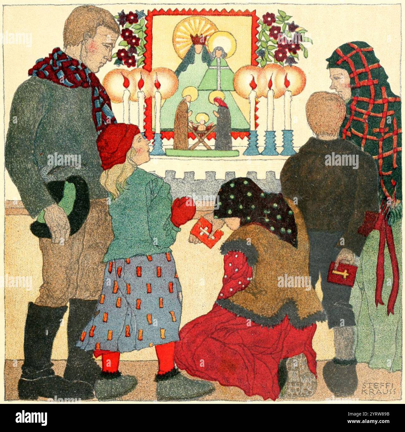 Christmas pictures by children (1922) color plate 05 Stock Photo - Alamy