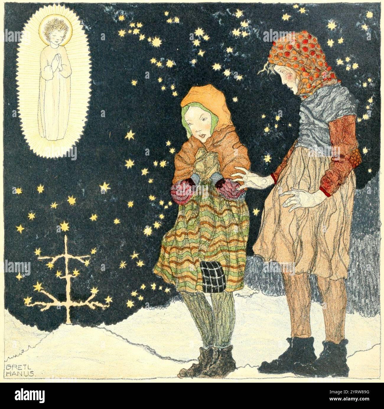 Christmas pictures by children (1922) color plate 13 Stock Photo - Alamy