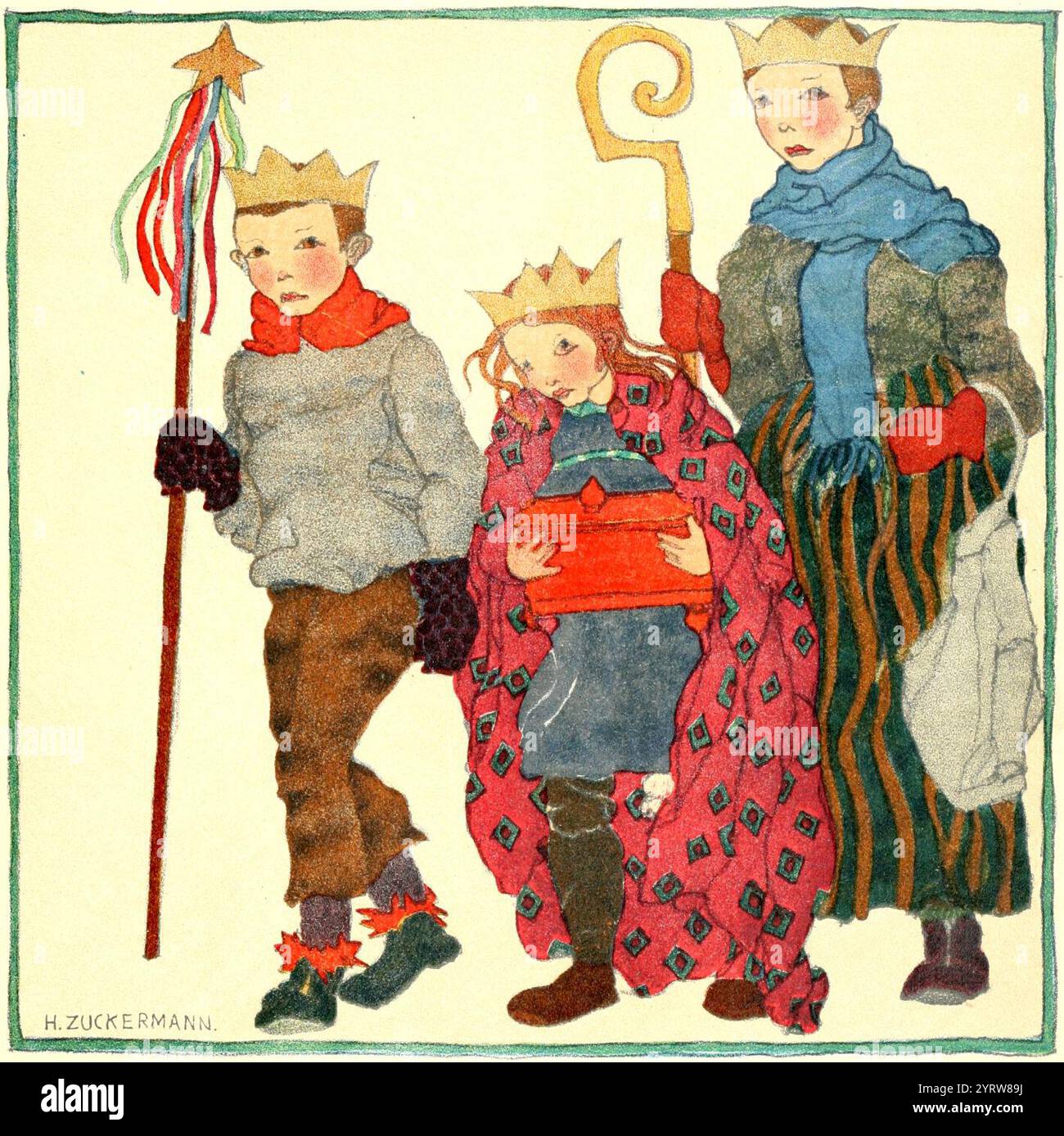Christmas pictures by children (1922) color plate 10 Stock Photo - Alamy
