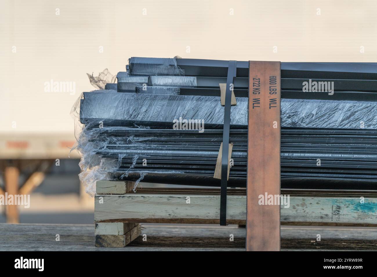 stack of flashing building materials a ready for delivery Stock Photo ...
