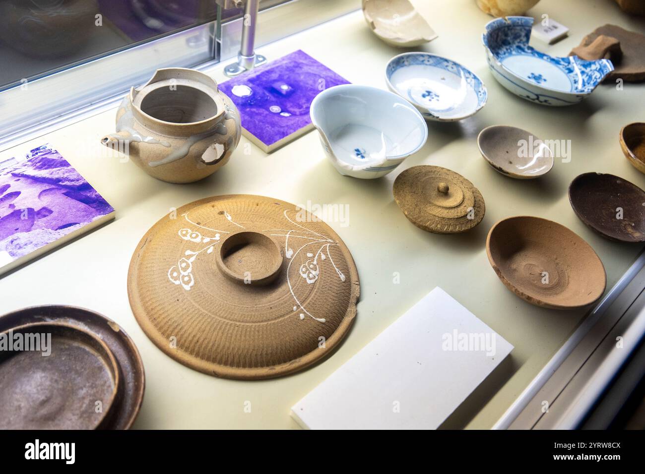 Discovering traditional ceramics in a Japanese art exhibit Stock Photo ...
