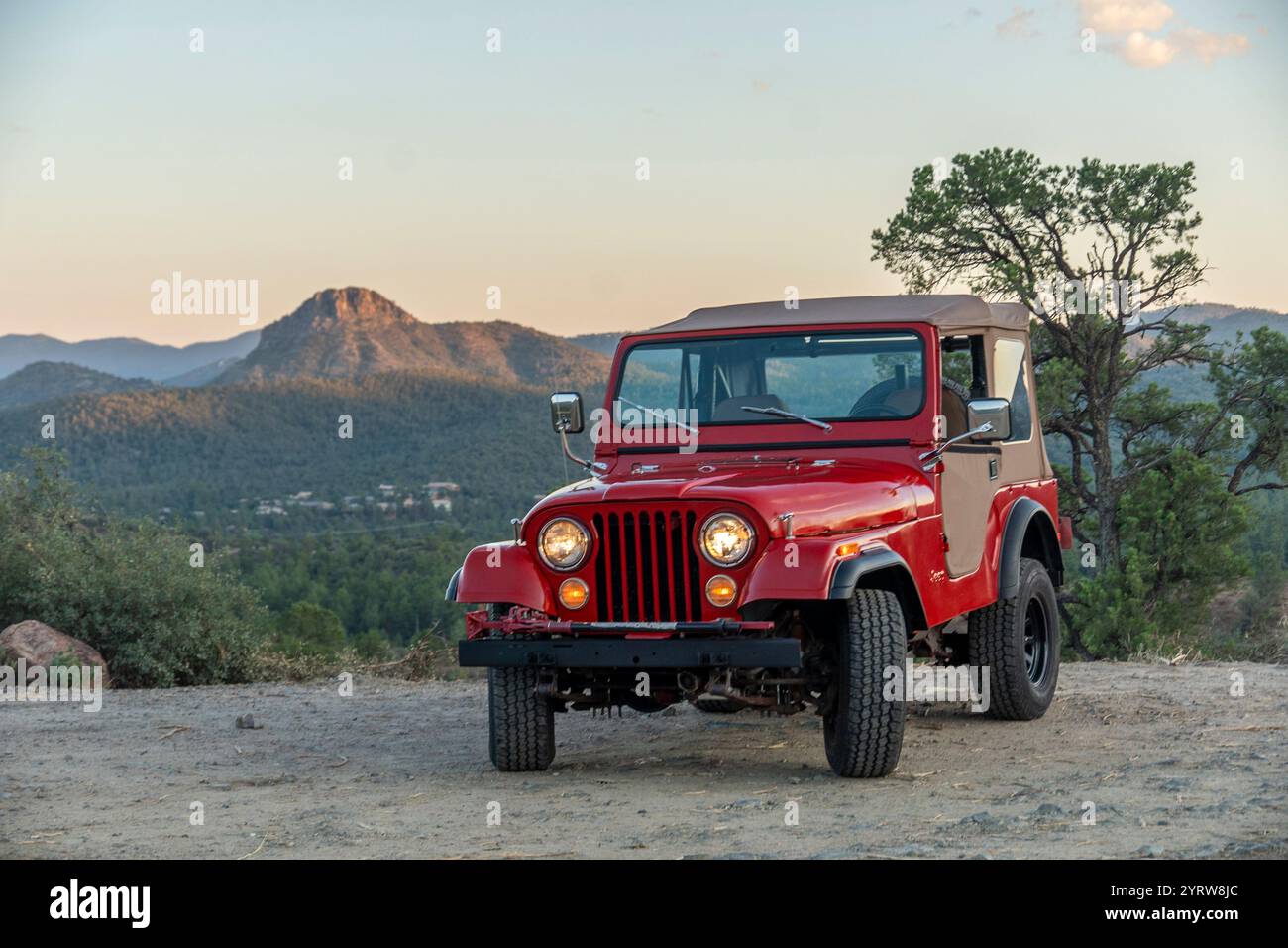 a red car in arizona Stock Photo - Alamy