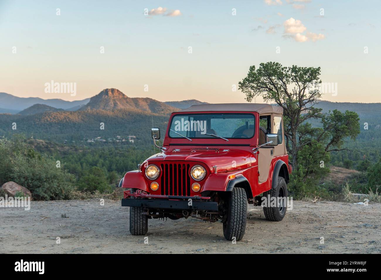 a red car in arizona Stock Photo - Alamy