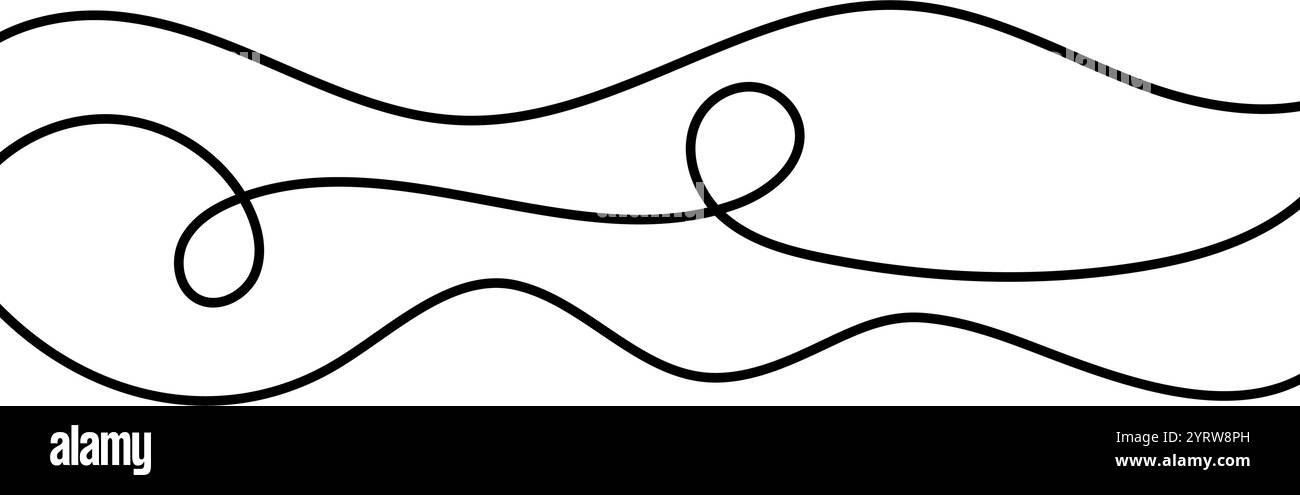 Thin squiggle line set. Wavy wiggle stripe pattern collection. Curvy ...