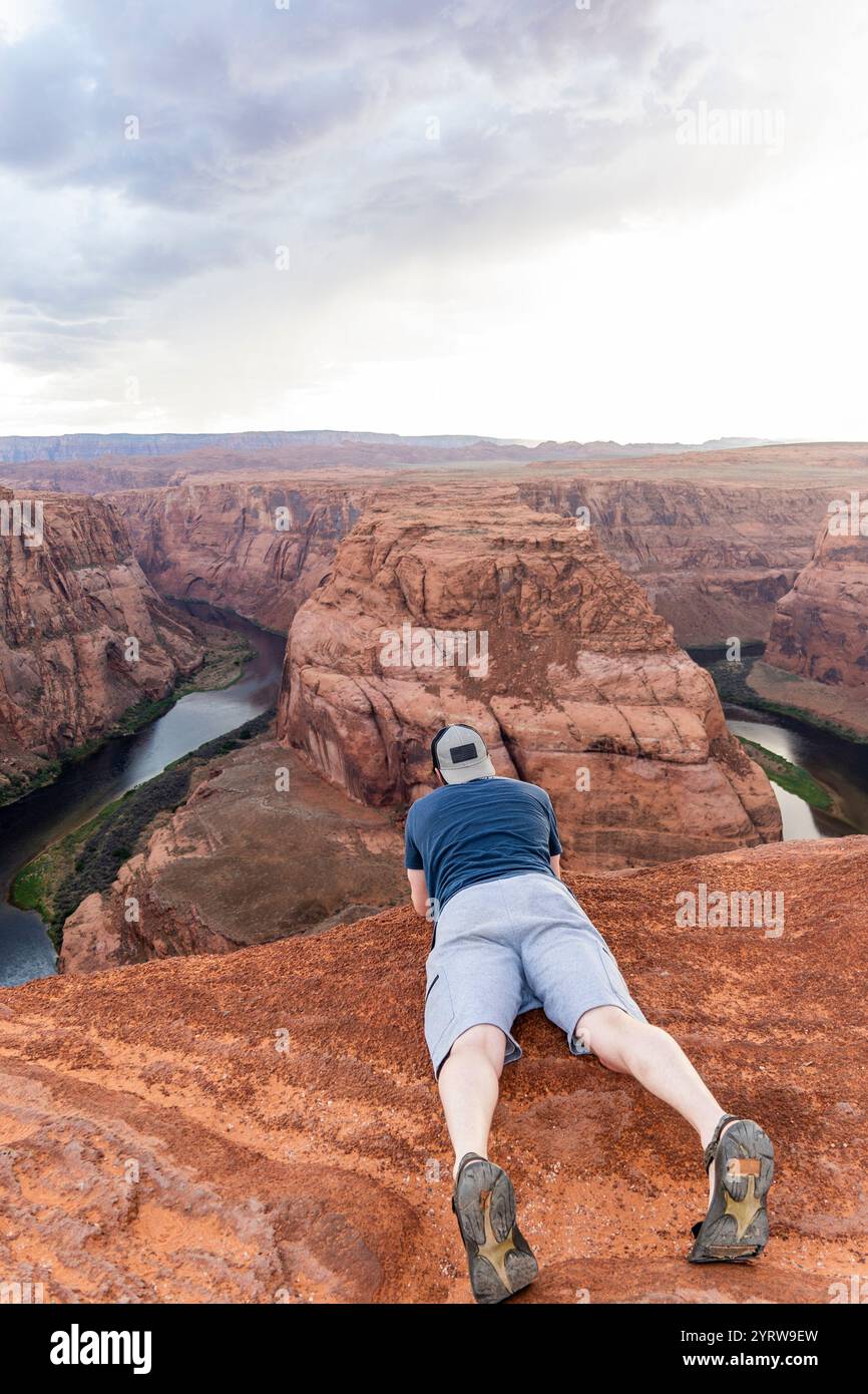 Exploring the breathtaking cliffs overlooking the winding canyon at ...