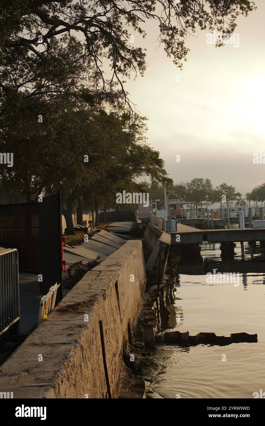 Concrete sidewalk seawall damaged hi-res stock photography and images ...
