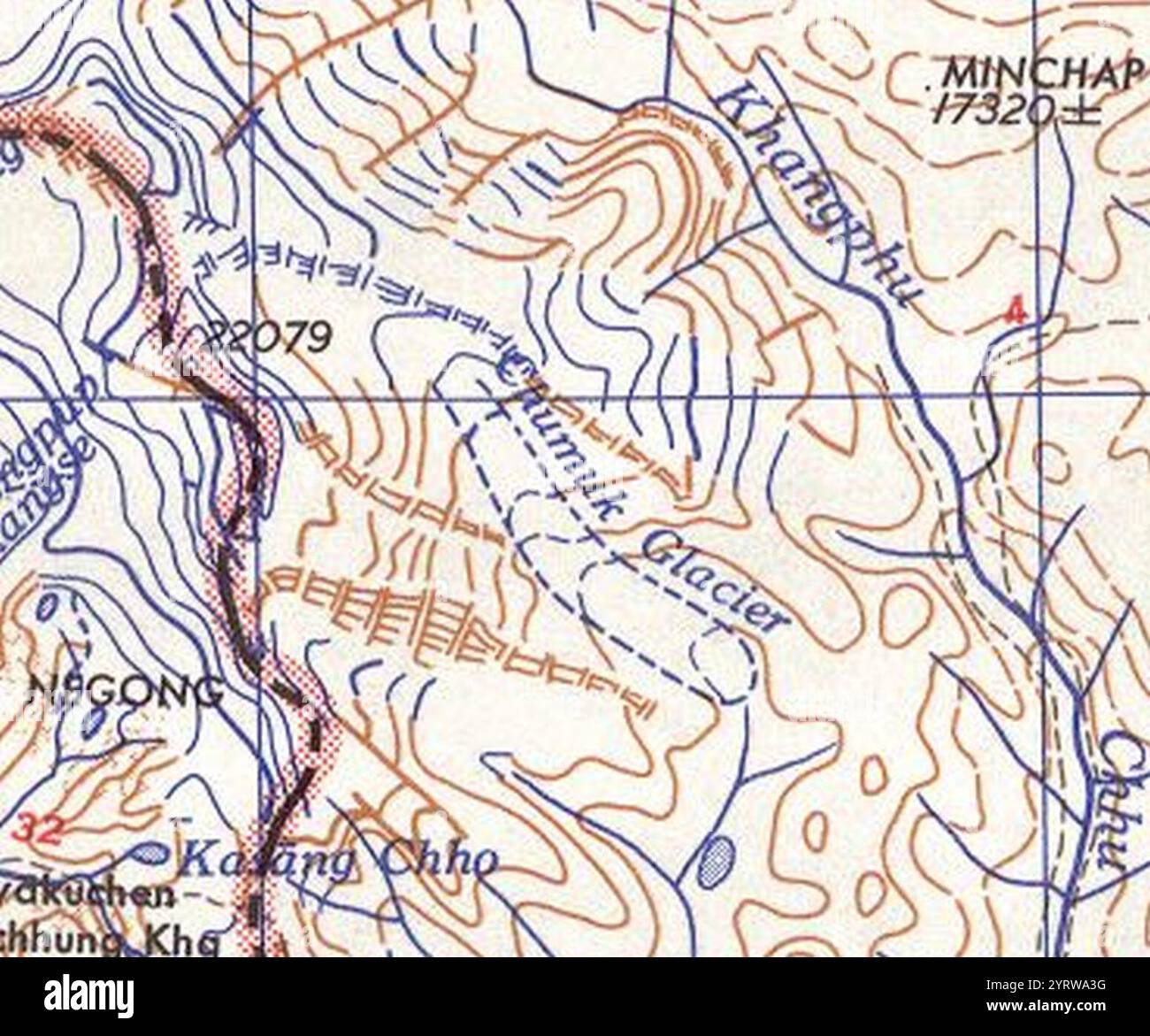 Chumuk Glacier map detail, from- Map of Tibet, Phari Dzong and Chumbi ...