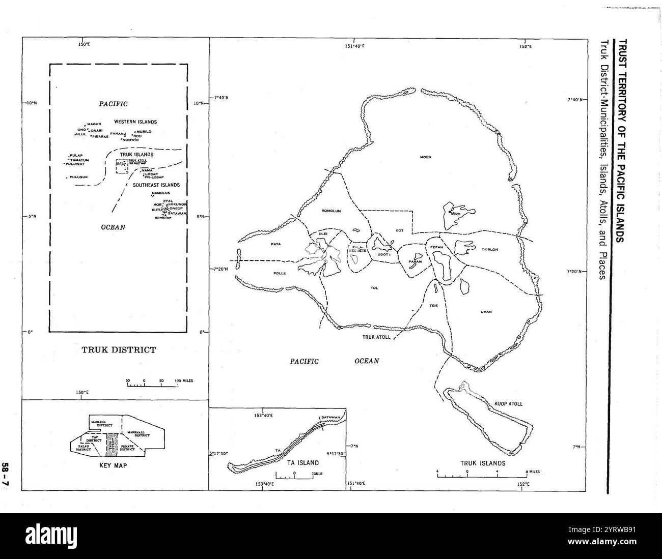 Chuuk Lagoon Municipalities map Stock Photo - Alamy