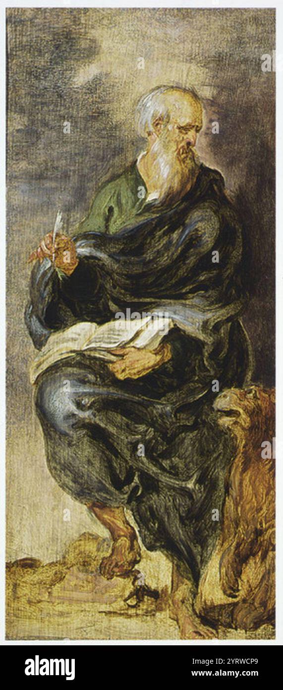 Circle of Anthony van Dyck - The evangelsit Luke, 1620-1630 Stock Photo ...