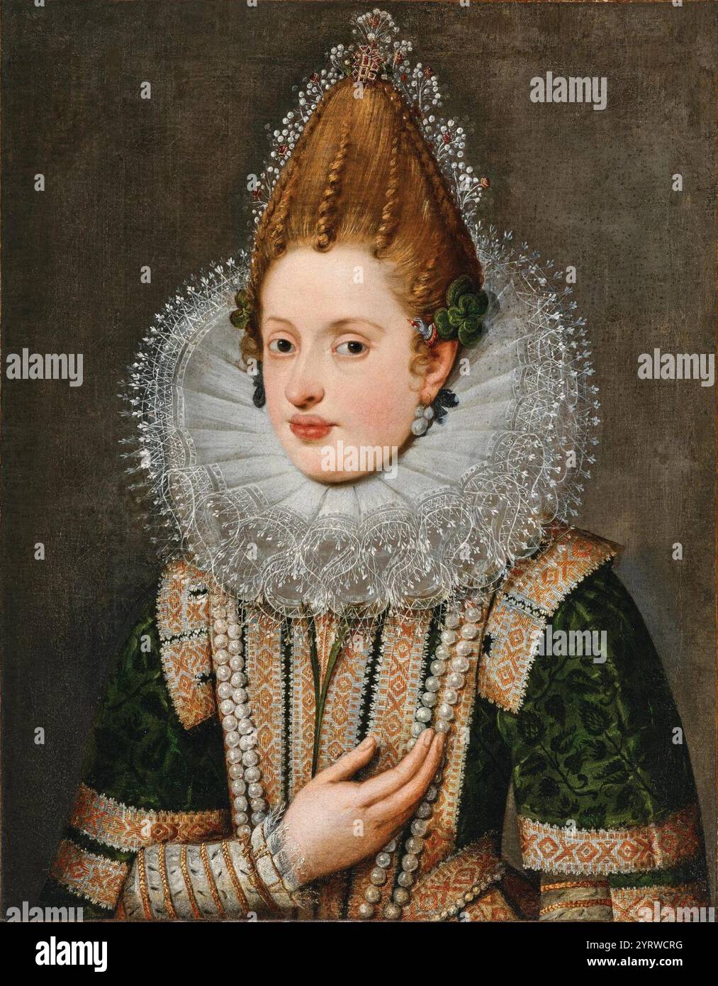 Circle of Frans Pourbus the Younger - Portrait of Archduchess Anna of Tyrol Stock Photo - Alamy