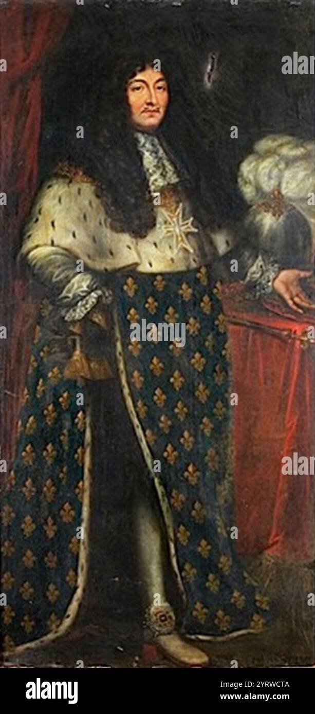 Circle of Henri Testelin - Portrait du roi Louis XIV en costume de ...