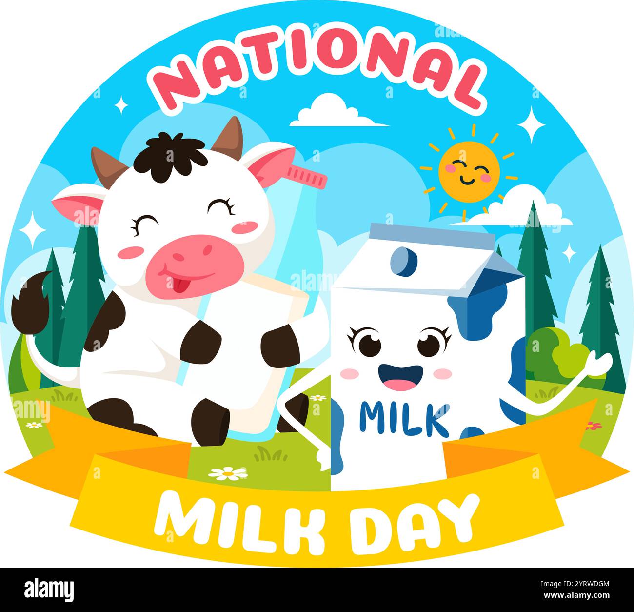 Vector Illustration of National Milk Day Celebration on January 11th ...