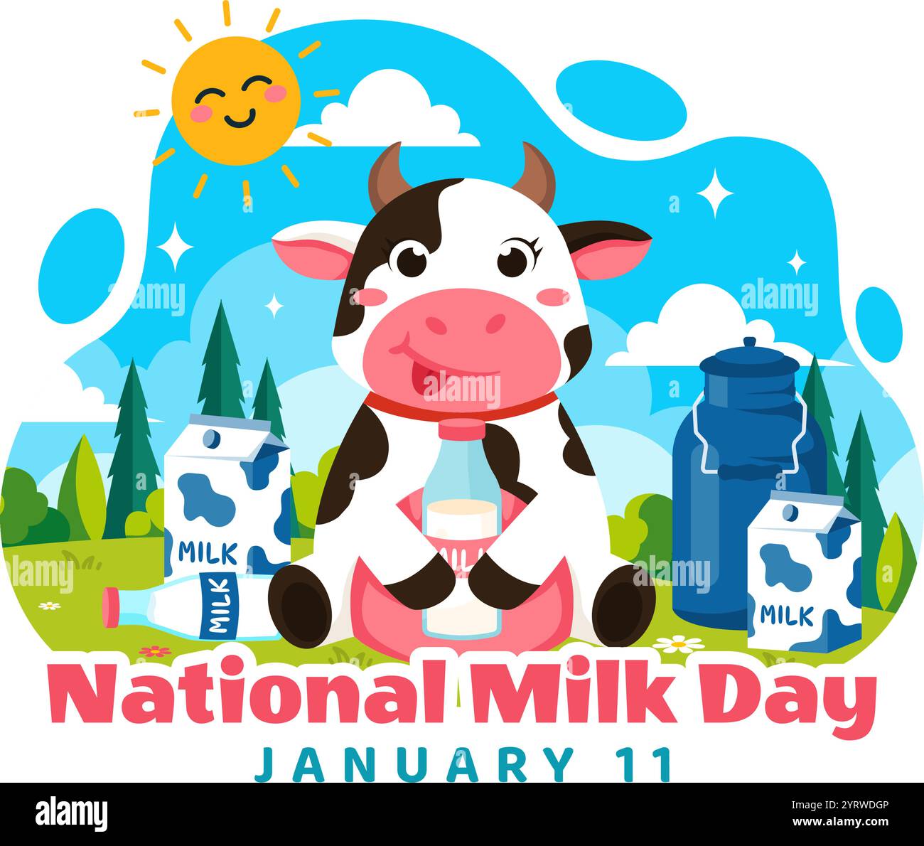 Vector Illustration of National Milk Day Celebration on January 11th ...