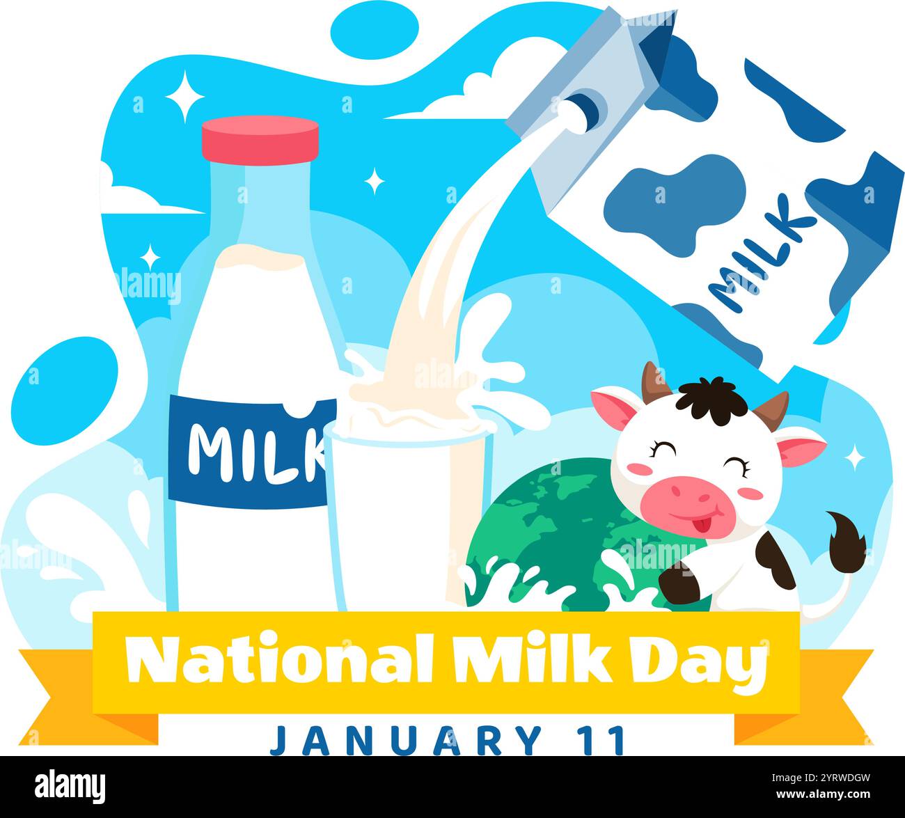 Vector Illustration of National Milk Day Celebration on January 11th ...