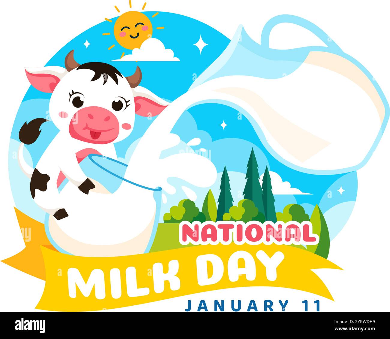Vector Illustration of National Milk Day Celebration on January 11th ...