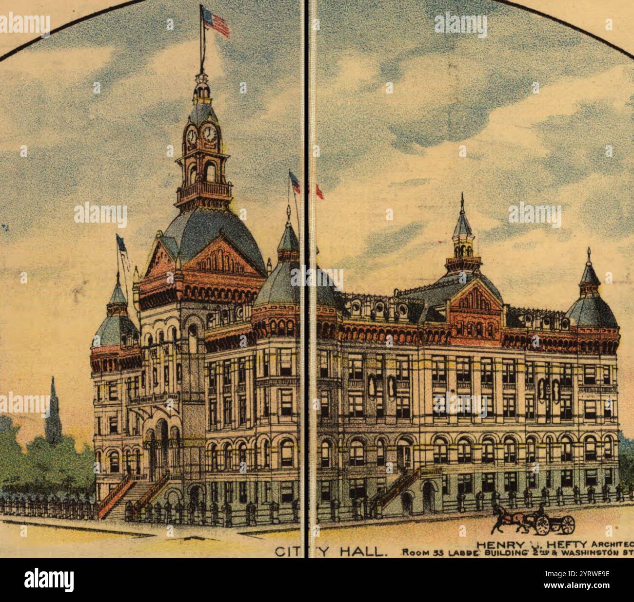 City Hall, Portland, Oregon in 1890 Stock Photo - Alamy