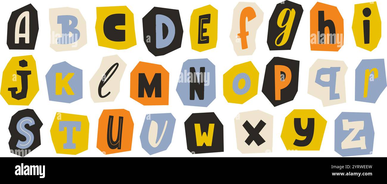 Ransom note font hi-res stock photography and images - Alamy