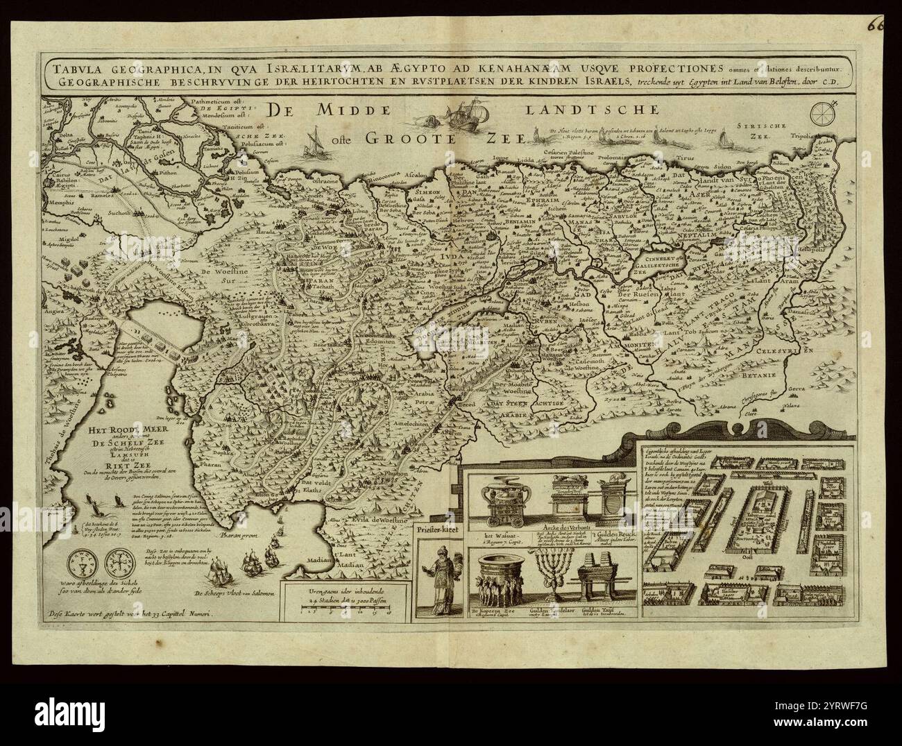 Claes Janszoon Visscher II, Tabula Geographica in qua Israelitarum, ab ...