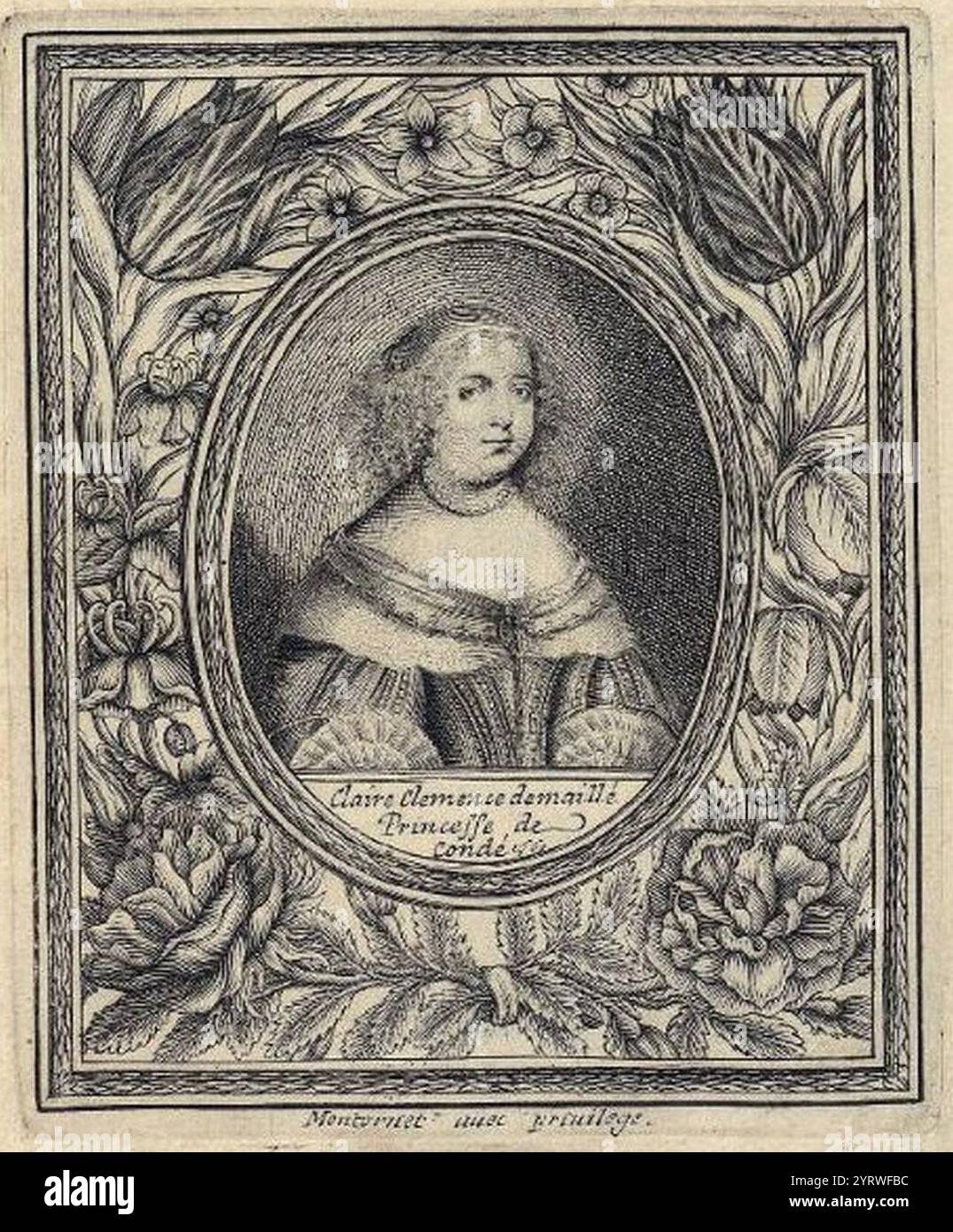 Claire Clemence de Maillé, princesse de Condé, engraving Stock Photo ...
