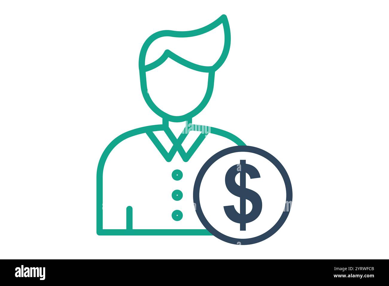 Customer icon. line icon style. people with dollar. icon related to ...