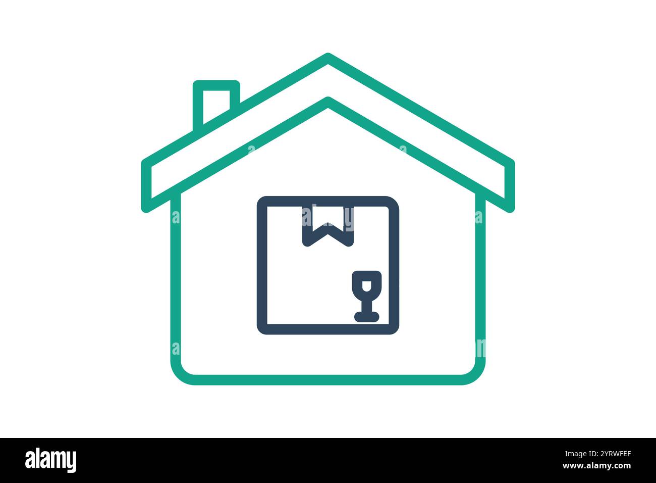 Warehouse icon. line icon style. house with product. icon related to ... Warehouse icon. line icon style. house with product. icon related to ...
