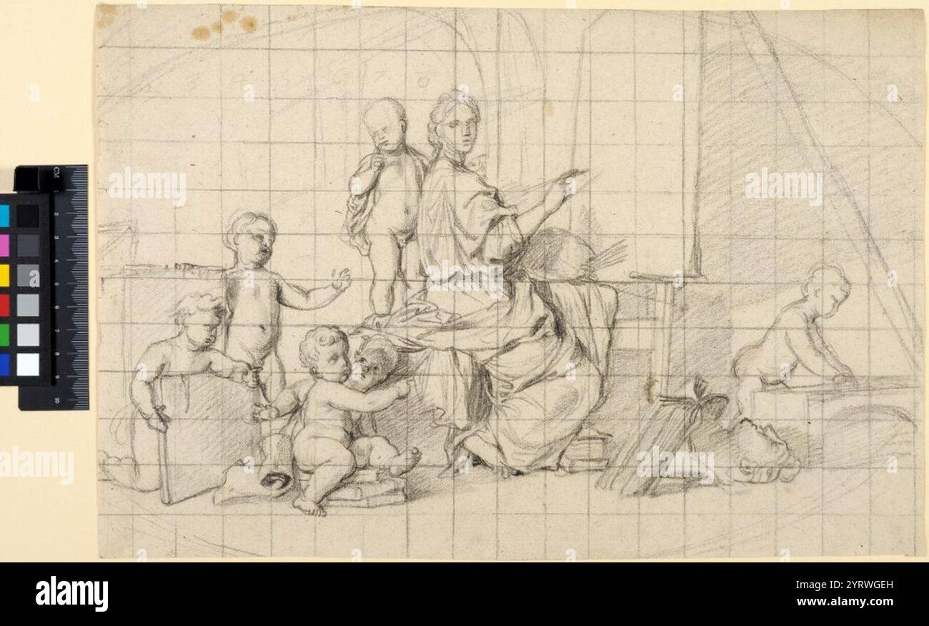 Claude Audran II - Allegory of Painting Stock Photo - Alamy