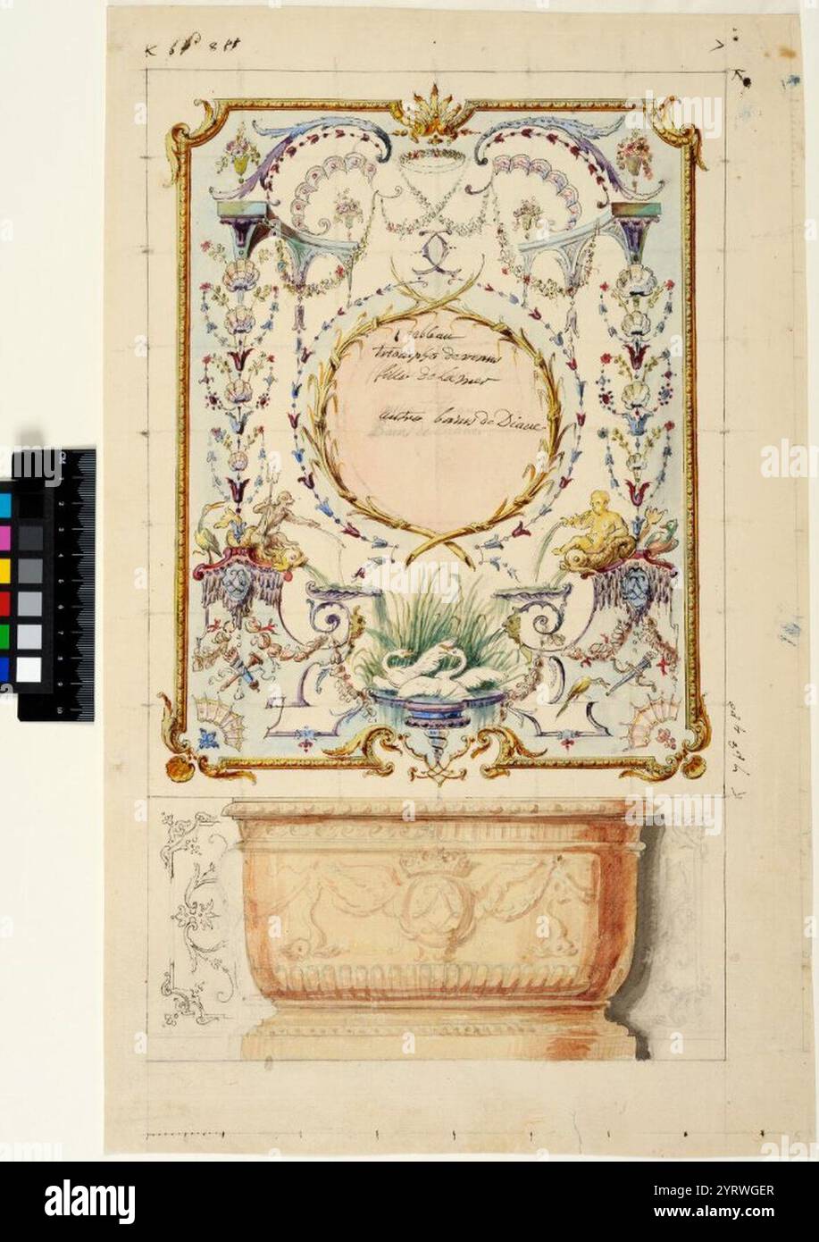 Claude Audran III - Design for the Decoration of a Royal Bathroom, a ...