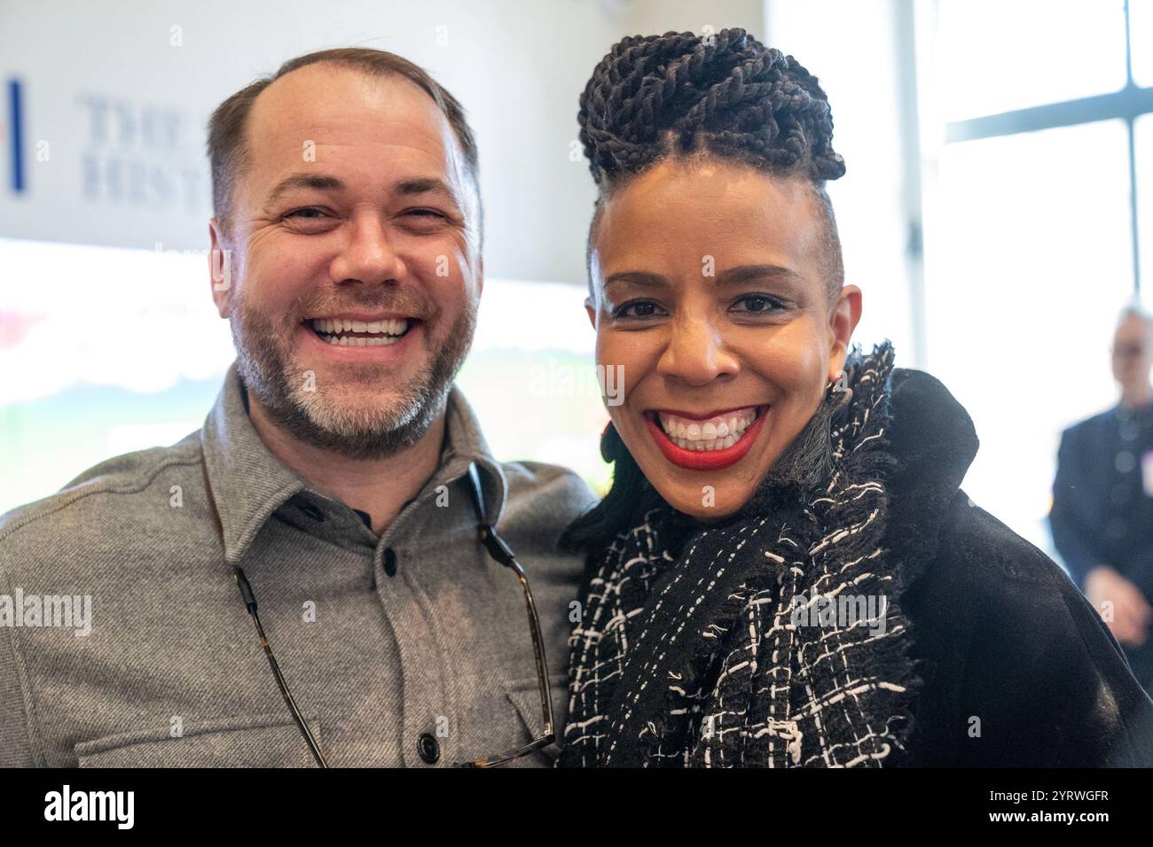 Corey Johnson (L) attends groundbreaking for the American LGBTQ+ Museum ...