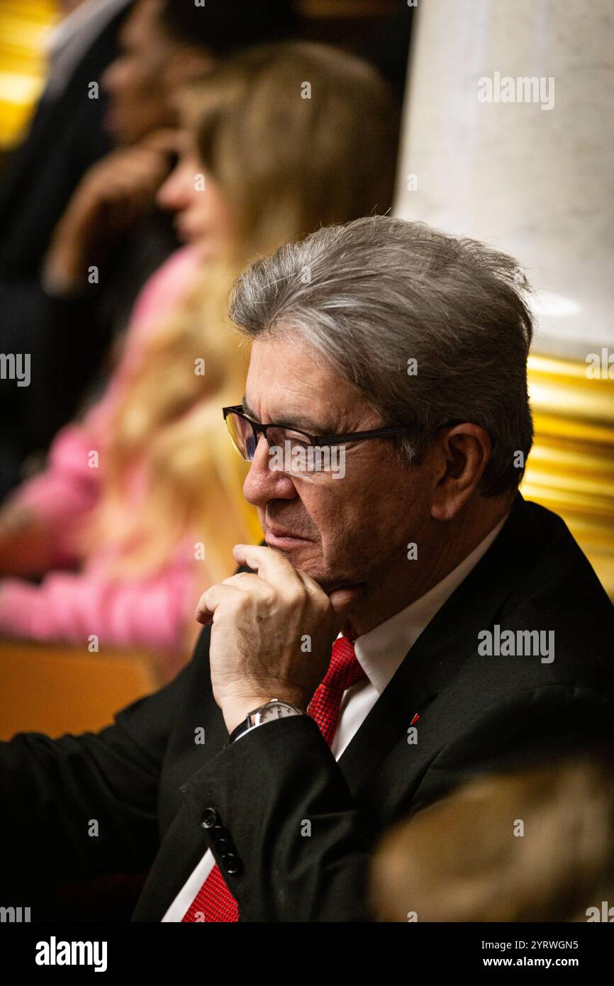 Paris, France, 04/12/2024, Jean Luc Melenchon, founder and leader of ...