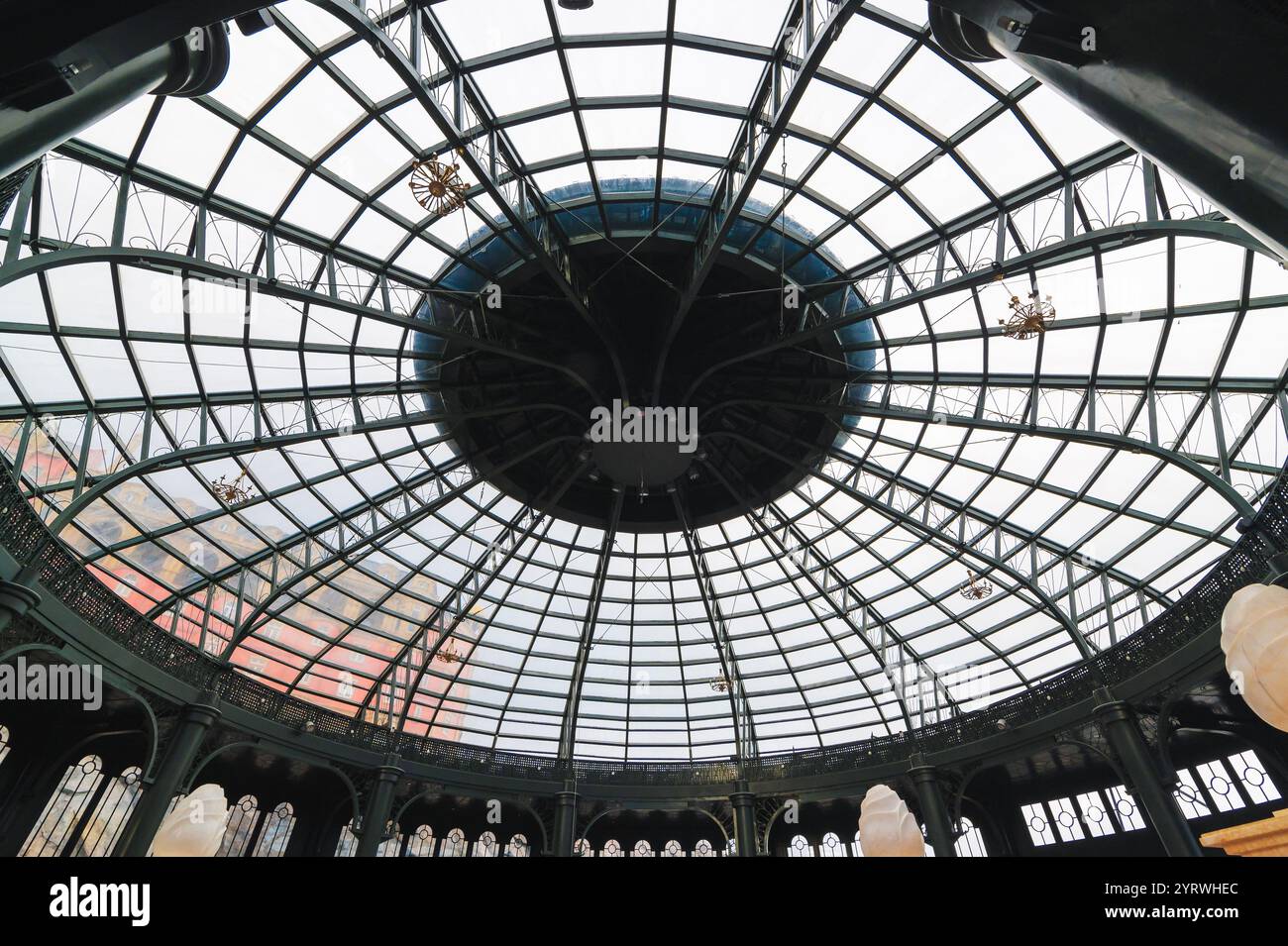 Round transparent ceiling with windows roof of the palace Stock Photo ...