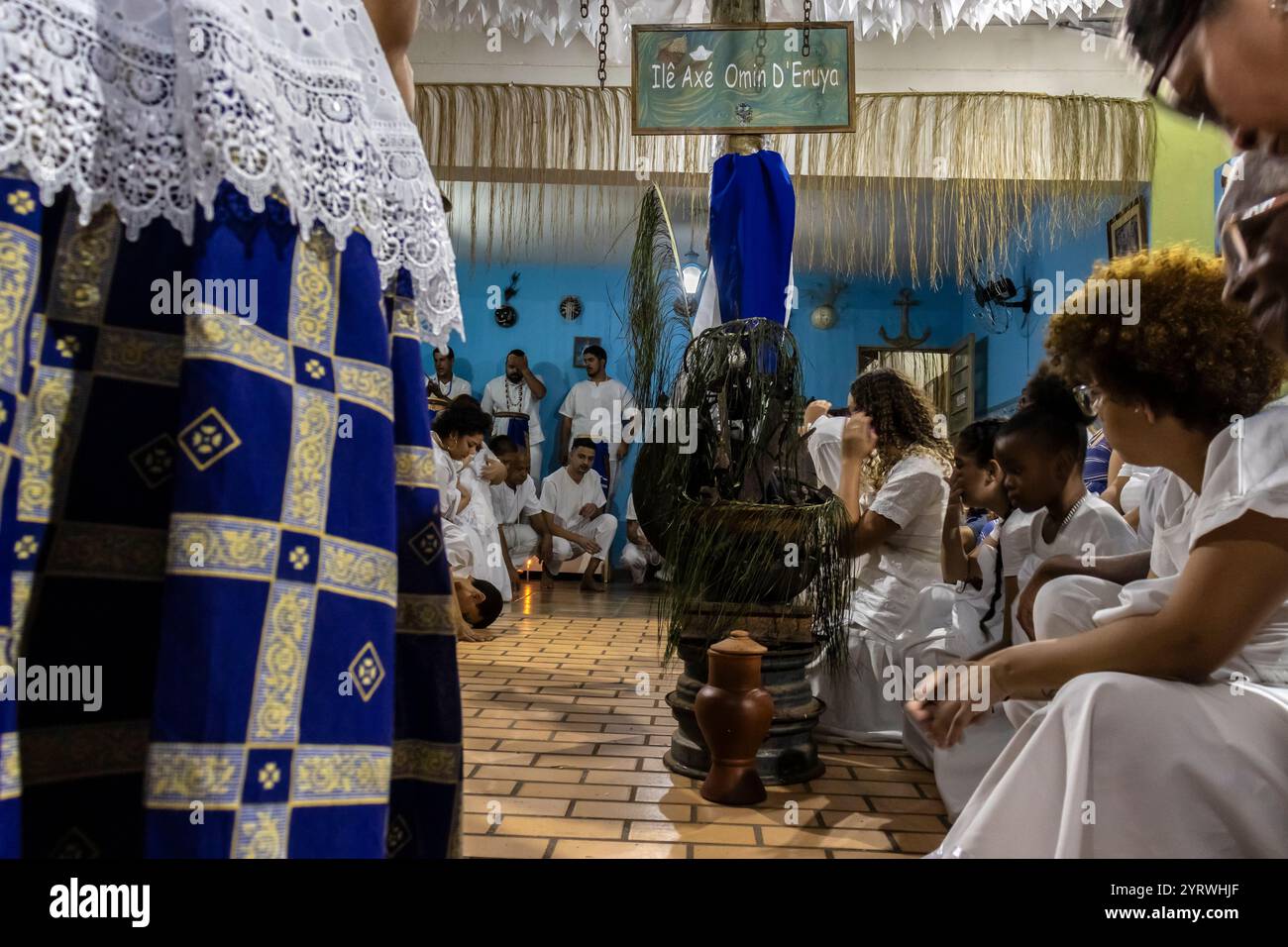Sao Paulo, Brazil, April 27, 2024. The Candomble terreiro celebrates ...