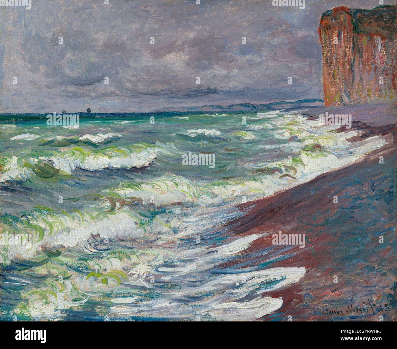 Claude Monet - Mer agitée à Pourville (W718 Stock Photo - Alamy