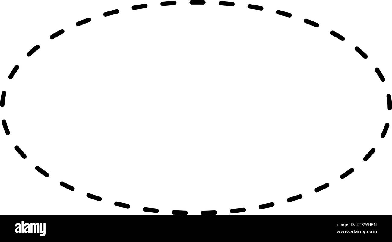 Dotted oval figure isolated on white background. Basic geometric shape ...