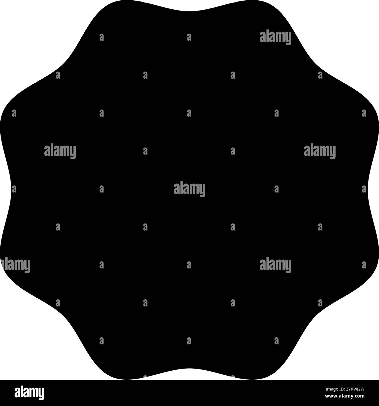Circle shape with wavy edges. Round geometric form with scalloped ...