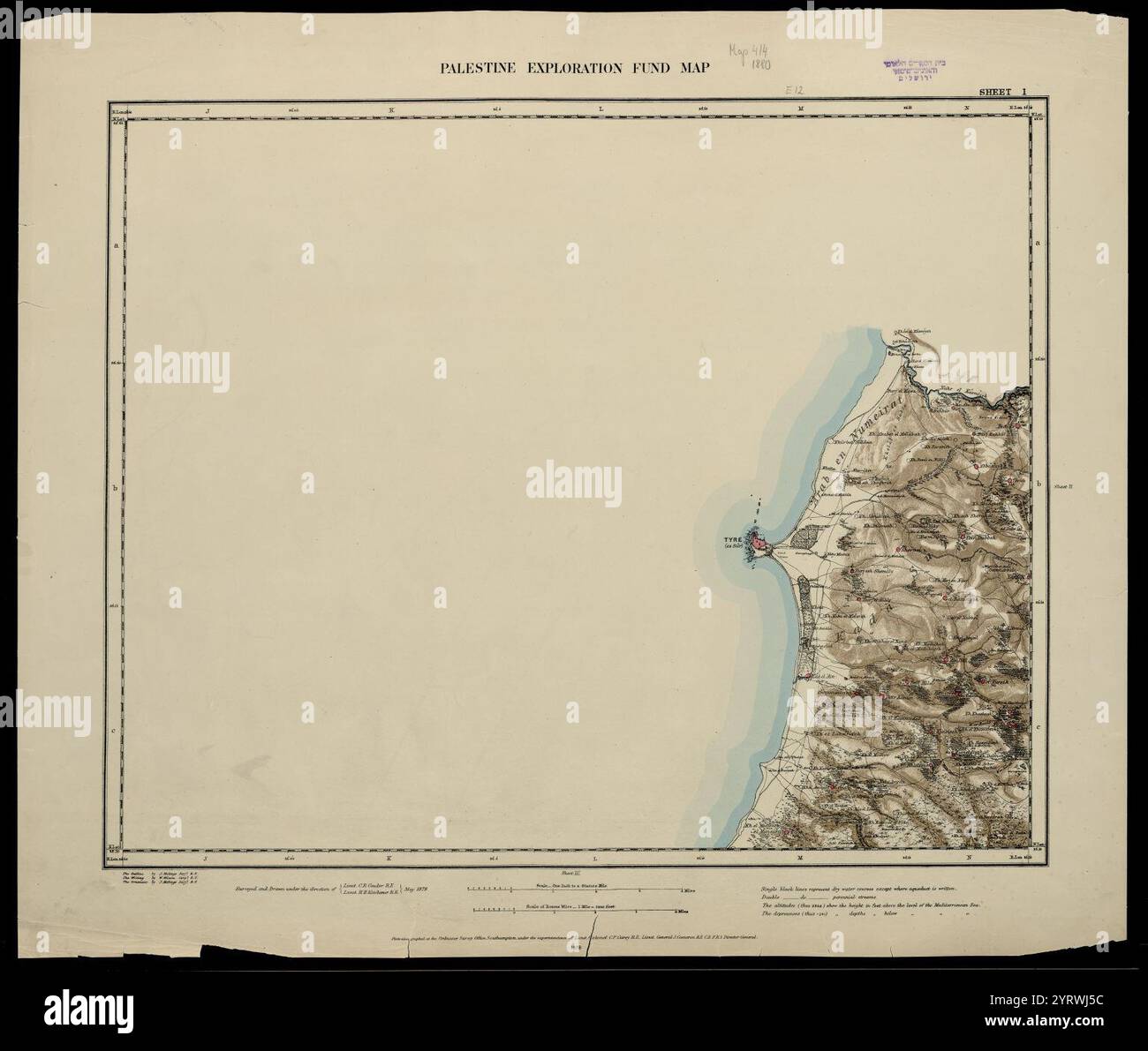 Claude Reignier Conder, Map of Western Palestine in 26 sheets from the ...