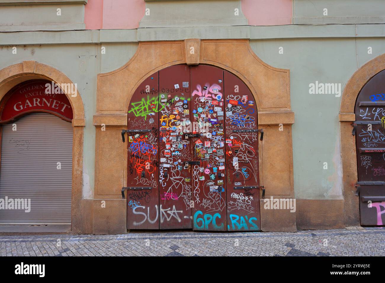 Old historic buildings near old Town Square in Prague Czech (Praha ...