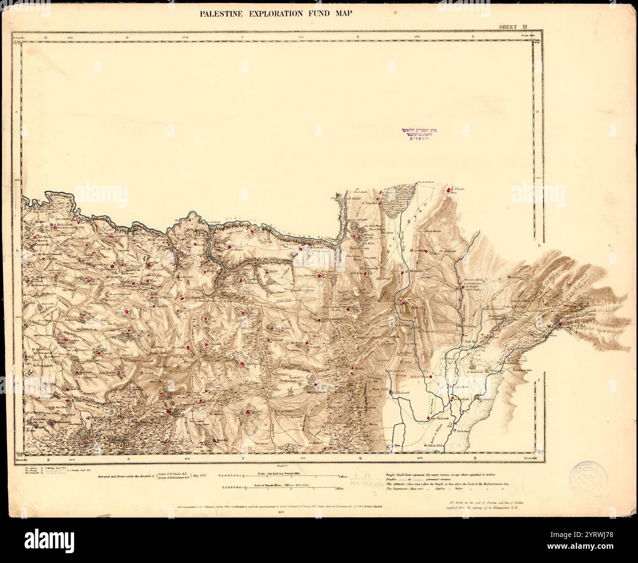 Claude Reignier Conder, Map of Western Palestine in 26 sheets from the ...