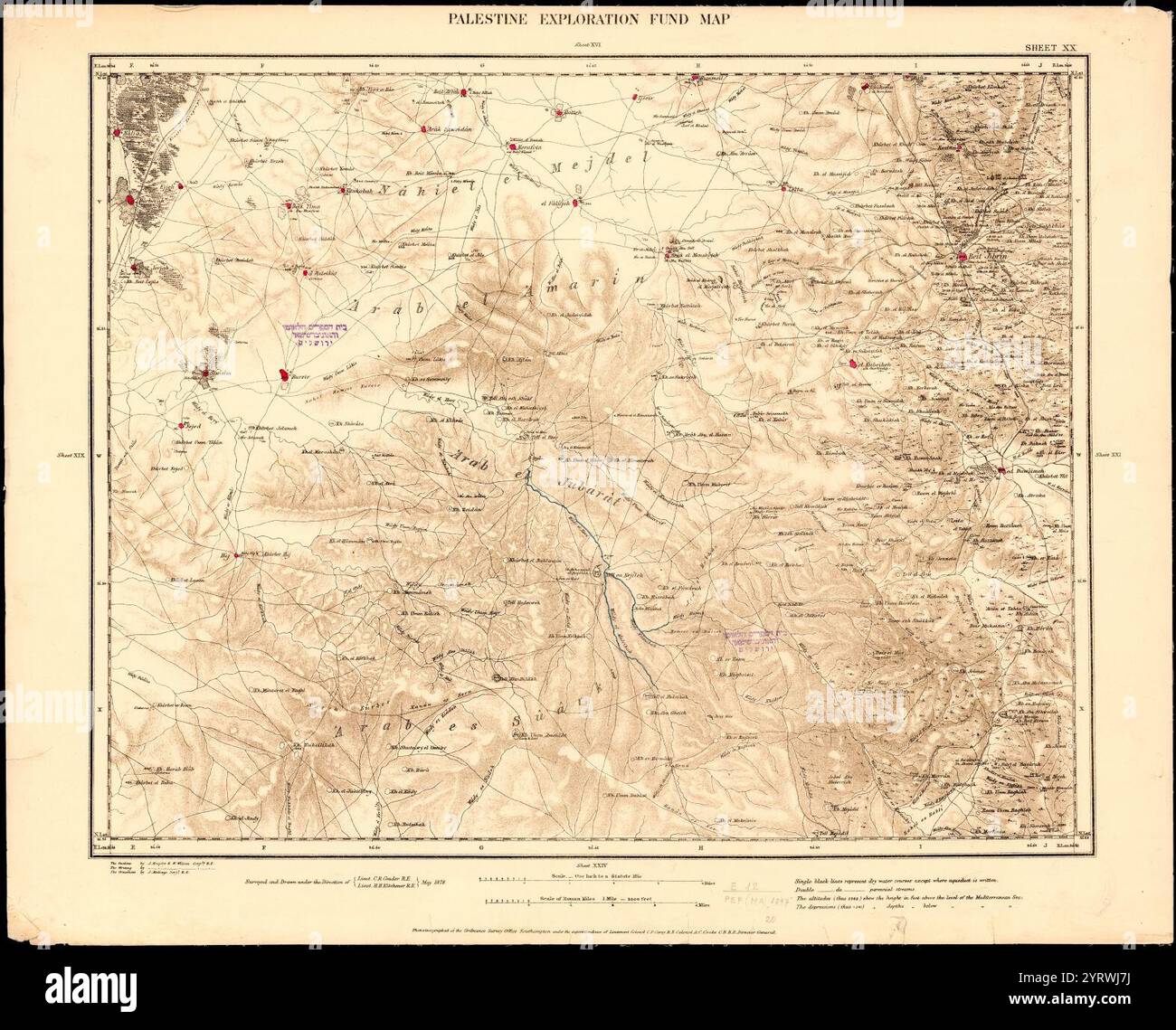 Claude Reignier Conder, Map of Western Palestine in 26 sheets from the ...