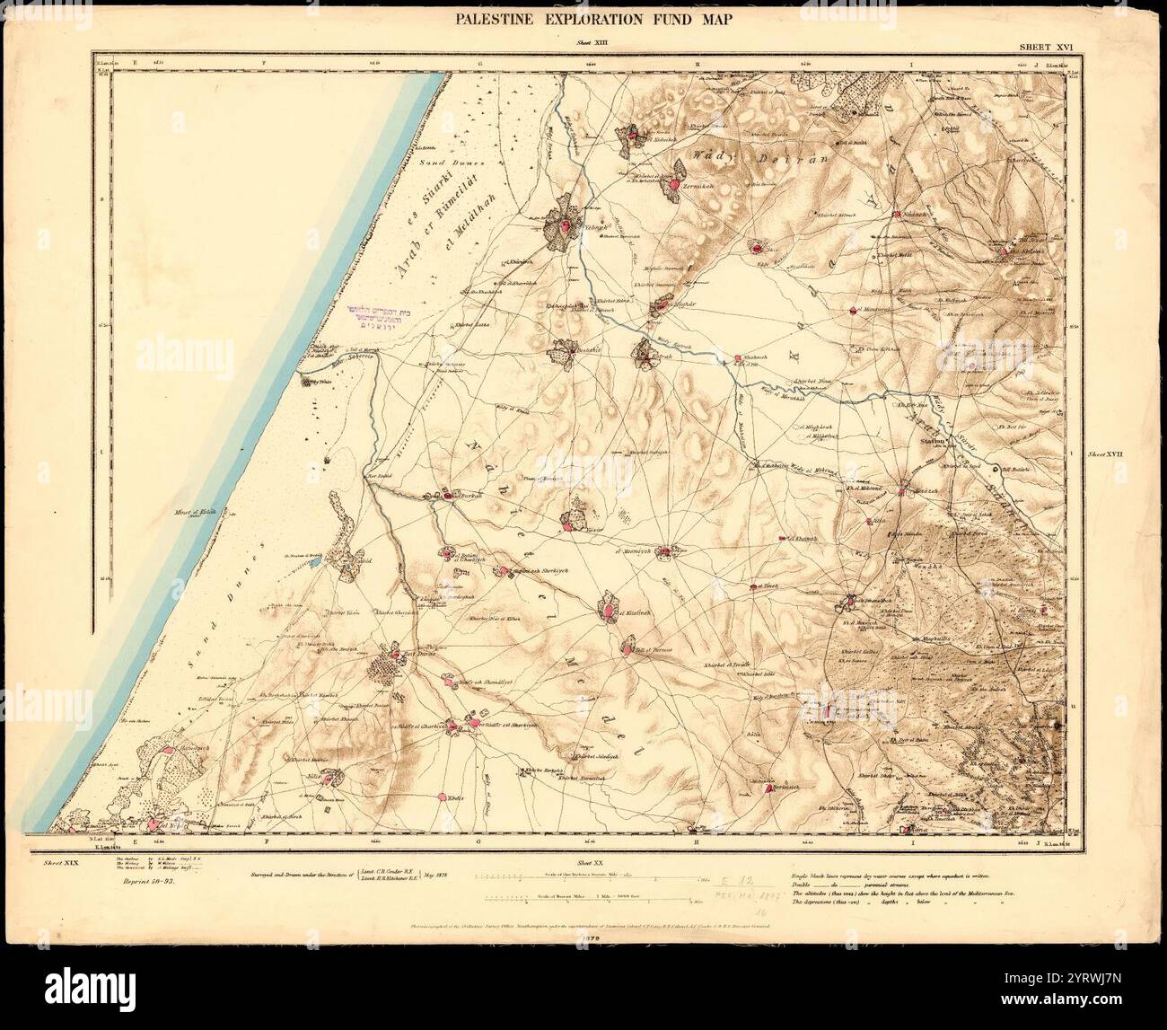 Claude Reignier Conder, Map of Western Palestine in 26 sheets from the ...
