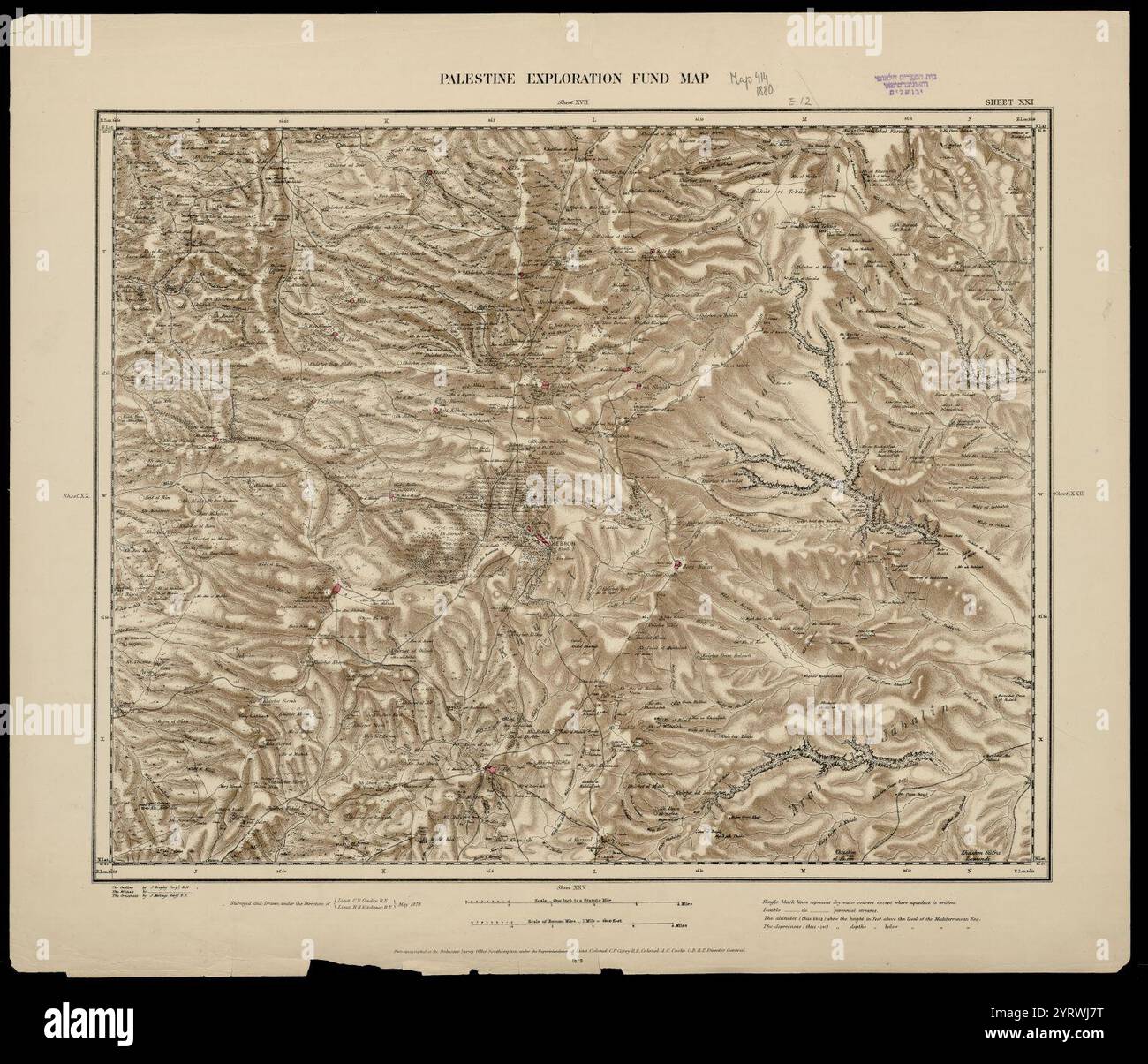 Claude Reignier Conder, Map of Western Palestine in 26 sheets from the ...