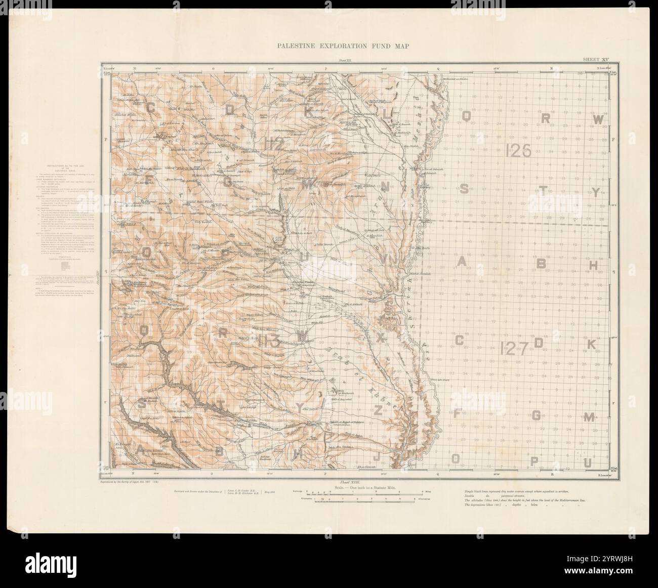 Claude Reignier Conder, Palestine Exploration Fund map Stock Photo - Alamy