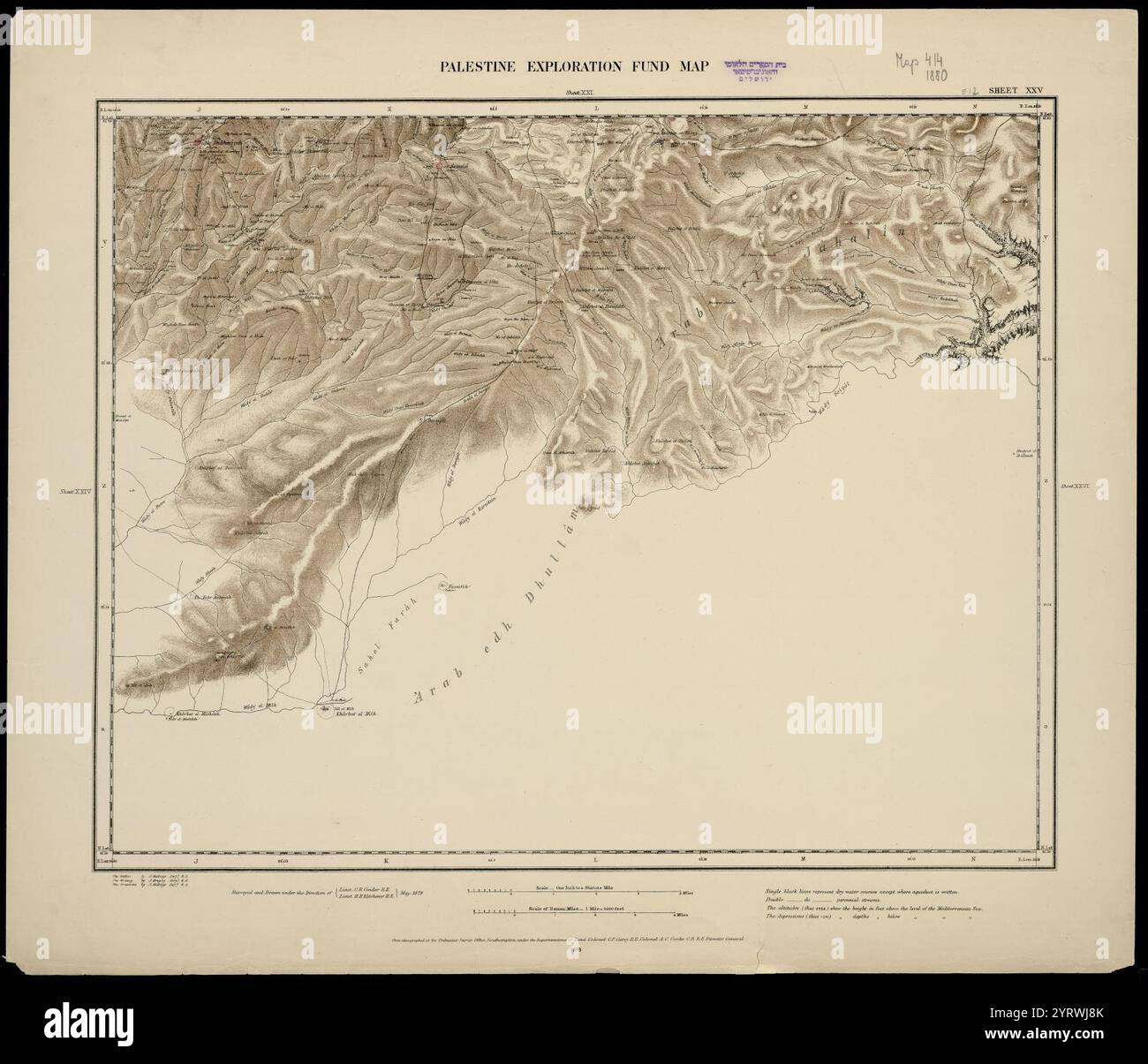 Claude Reignier Conder, Map of Western Palestine in 26 sheets from the ...