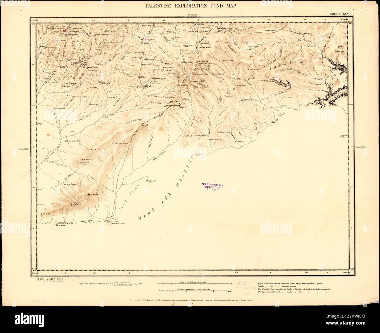 Claude Reignier Conder, Map of Western Palestine in 26 sheets from the ...