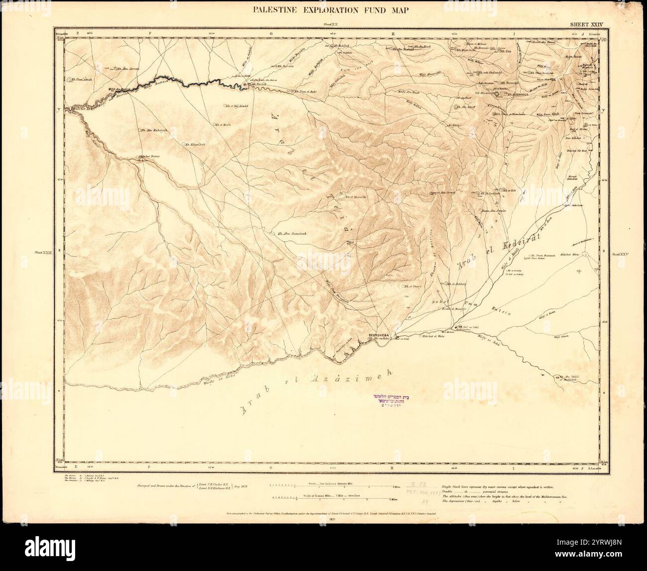 Claude Reignier Conder, Map of Western Palestine in 26 sheets from the ...