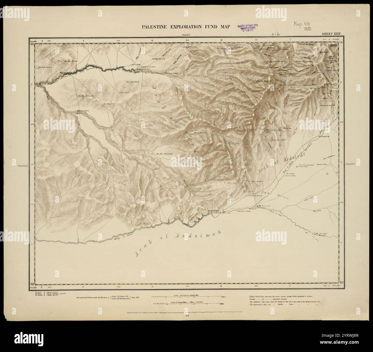 Claude Reignier Conder, Map of Western Palestine in 26 sheets from the ...