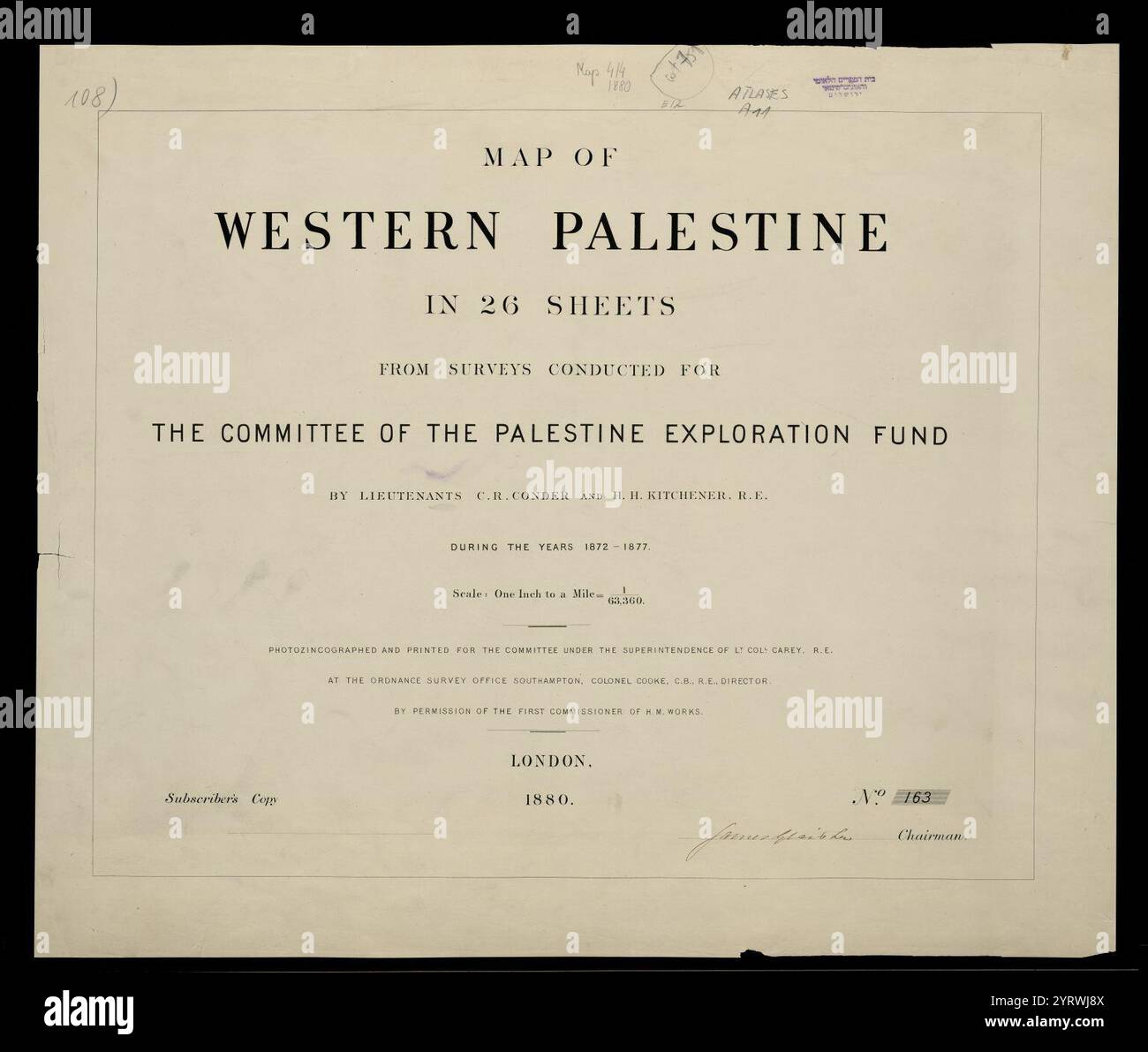 Claude Reignier Conder, Map of Western Palestine in 26 sheets from the ...