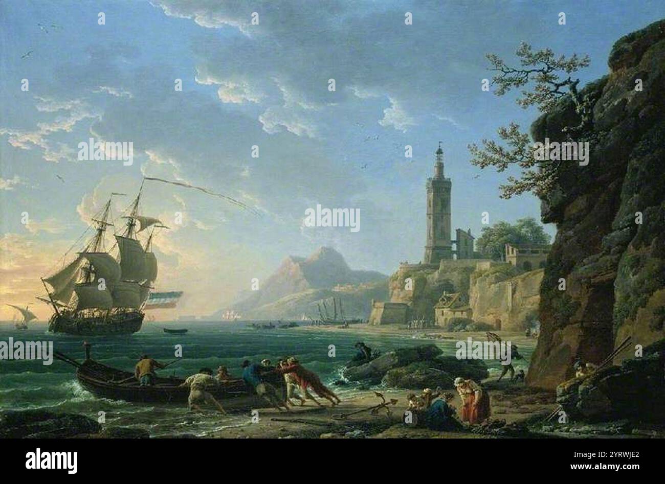 Claude-Joseph Vernet (1714-1789) - A Coastal Mediterranean Landscape ...