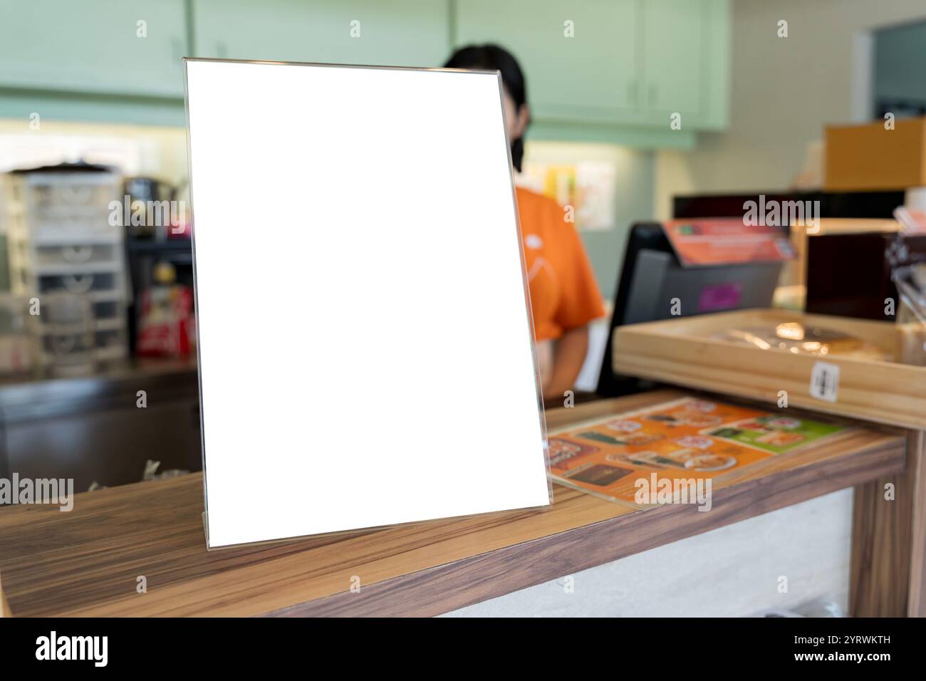 Blank Screens in Modern Cafe Interior,a restaurant with big screen ...