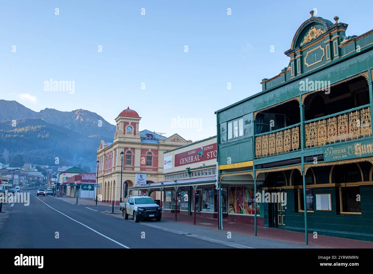 The main street (Orr Street) of Queenstown, Tasmania Stock Photo - Alamy