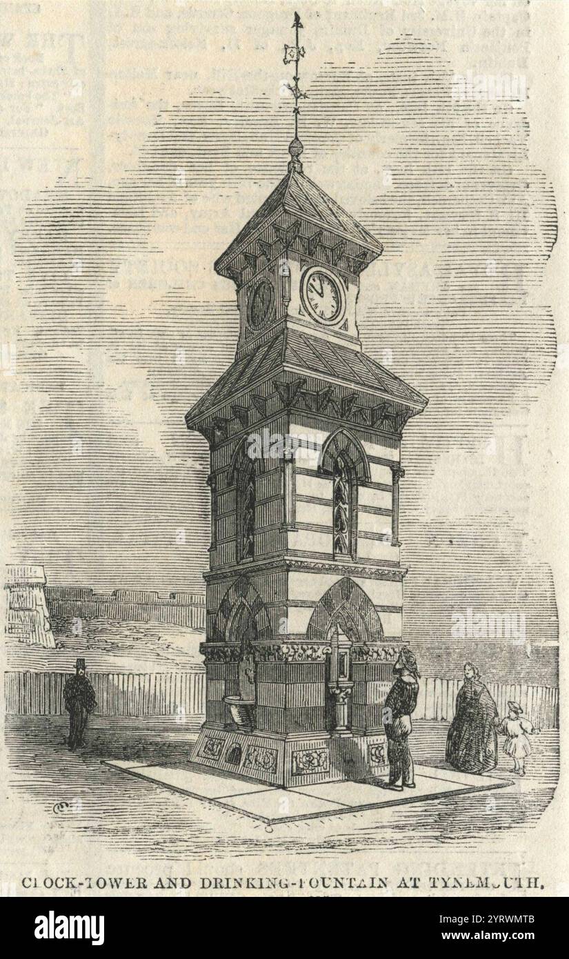 Tynemouth clock tower and drinking fountain hi-res stock photography ...